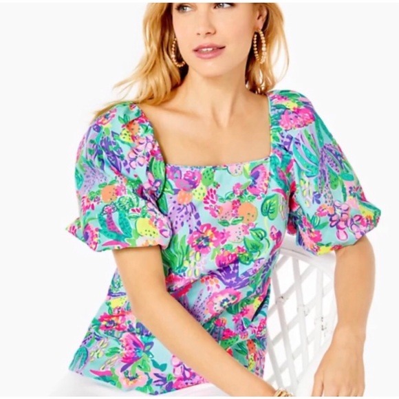 Lilly Pulitzer Tops Brand New With Tag Lilly Pulitzer Lettie Top Me And My Zesty Size L